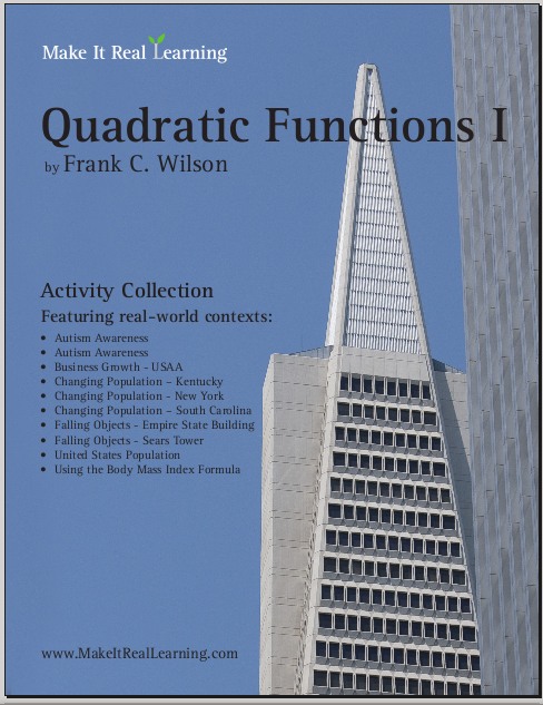 Quadratic Functions I Workbook For Algebra 1 Or 2 Make It Real Learning